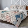 4 Piece Duvet Cover Set Queen, Ocean Starfish Shell Marine Life Soft ...