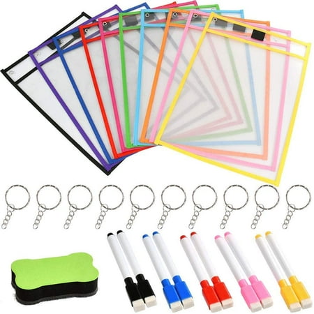 Dry Erase Pockets Reusable Wipe Clean Pockets Set Learning Resources ...
