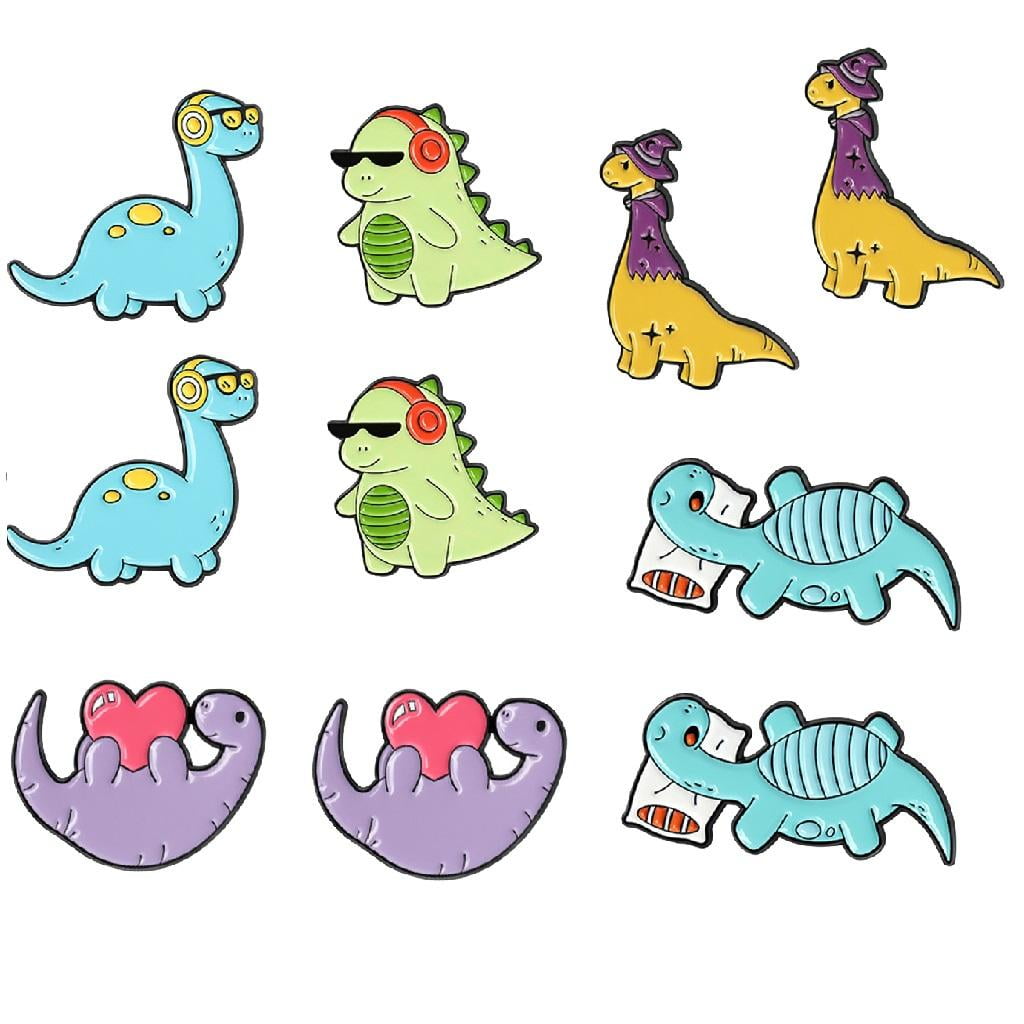 Click here for Milaget 2x 5pcs Dinosaur Enamel Pins Enamel Pin Se... prices