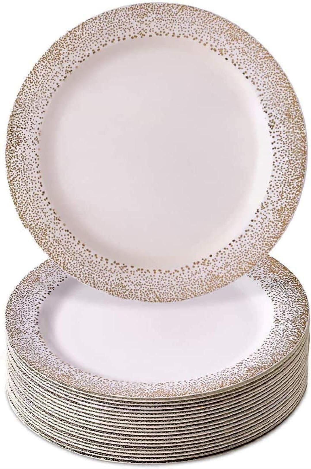 Disposable Plates For Party - (20 Piece) Heavy Duty Disposable Dinner ...