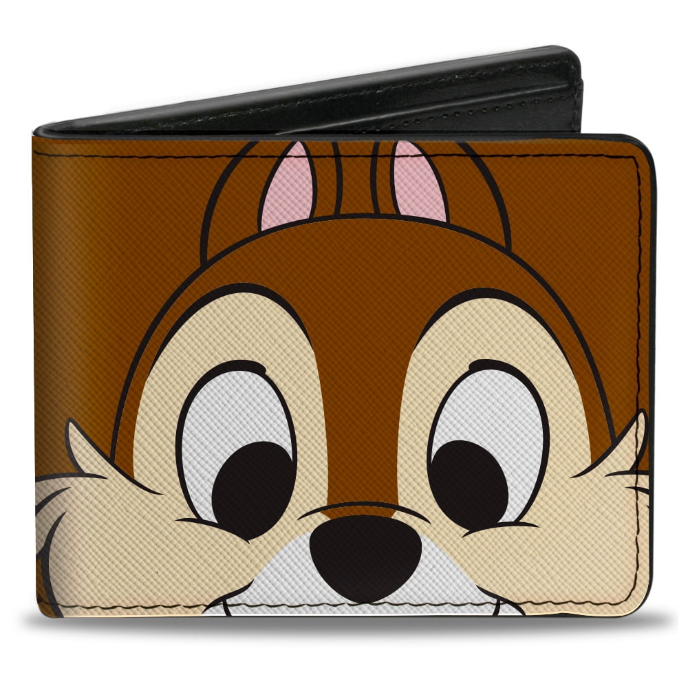 Disney Wallet, Bifold, Chip n Dale Chip Face Close Up and Autograph ...