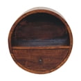 16" Chestnut Solid Wood Round One Drawer Floating Nightstand - Walmart.com