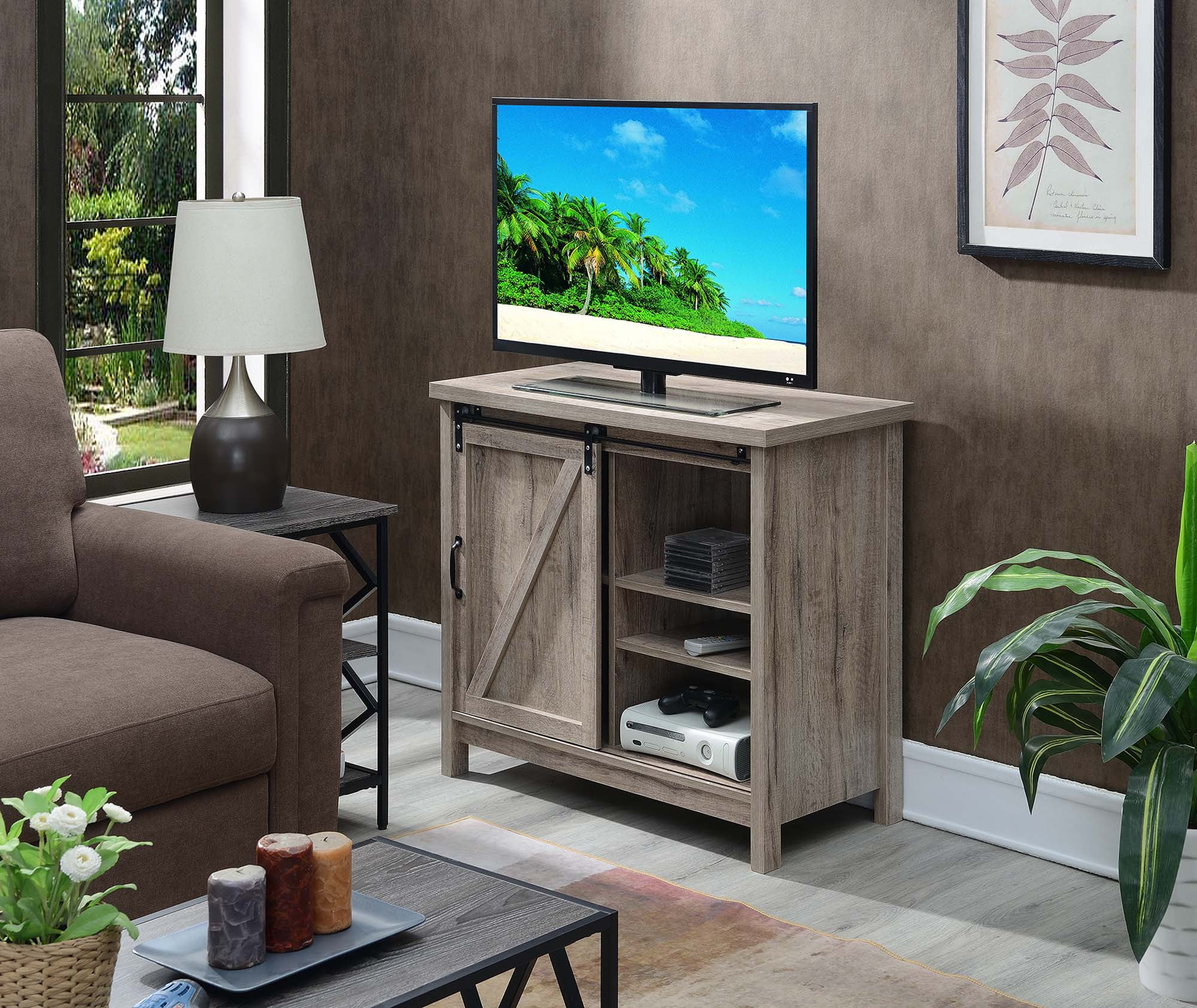 Convenience Concepts Jensen Highboy Barn Door TV Stand - Walmart.com