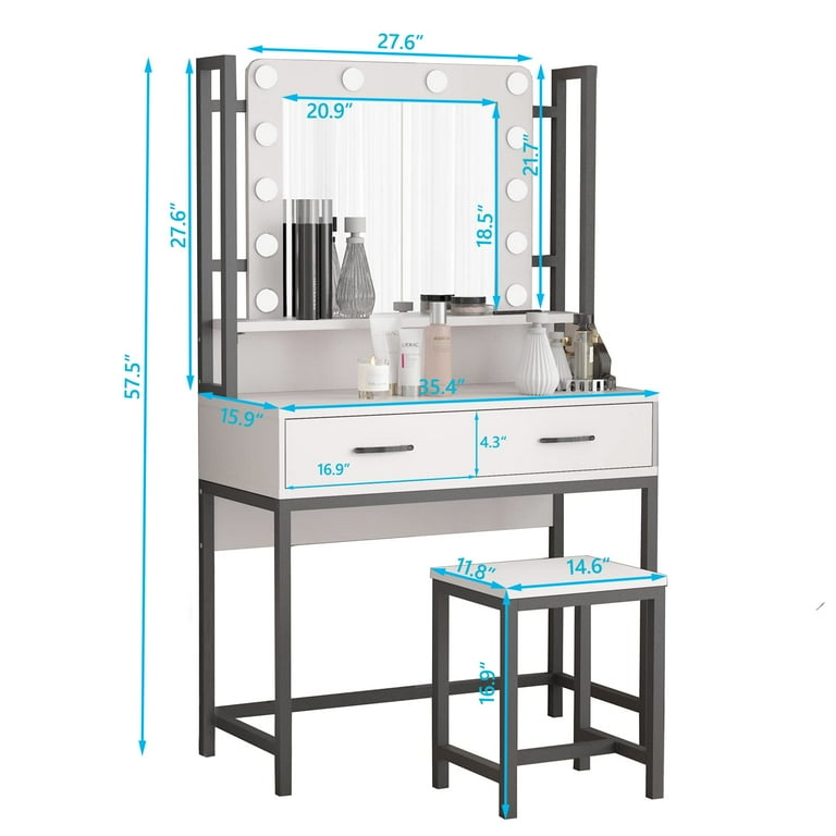 Makeup Vanity Dimensions | Saubhaya Makeup