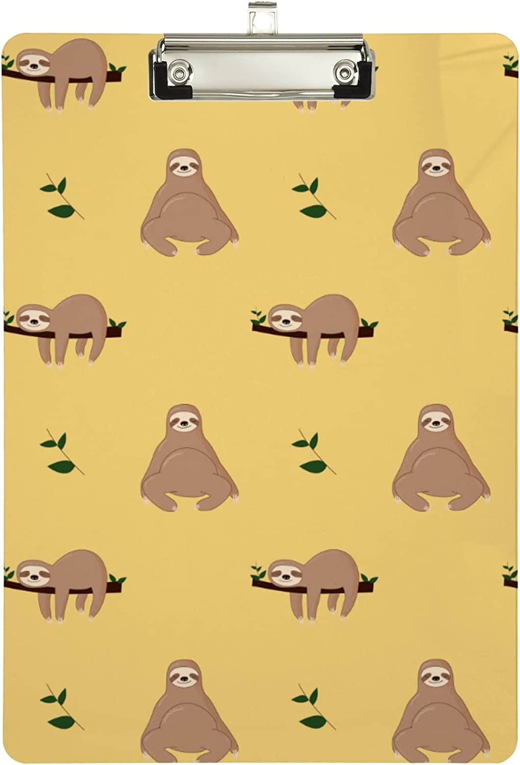 FMSHPON Funny Cartoon Sloth Leaves Clipboard Hardboard Wood Nursing ...