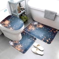 Bathroom Rugs Sets 3 Piece - Gold And Blue colorful fire Absorbent Non ...