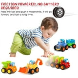 BTEPSGA Push and Go Friction Cars Construction Vehicle Set, 4-pc ...