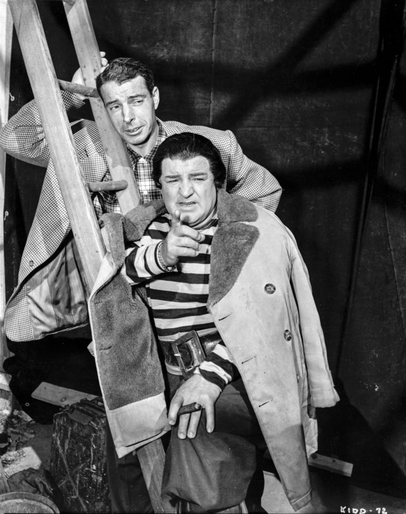 Abbott & Costello Posed with Their Coat Near the Ladder Classic ...