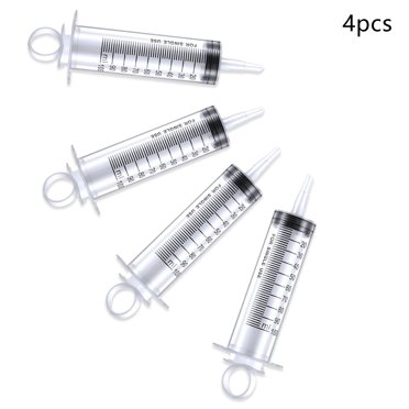 4 Pack 100ml Syringes, Large Plastic Syringe for Scientific Labs and ...