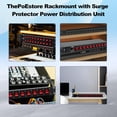 10 Outlets 1U Horizontal PDU Network Rackmount Power Strip with Surge ...