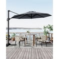 10FT Offset Cantilever Umbrella with Base Windproof 360 Rotation UP50 ...