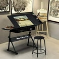 Youtuboom Drafting Table Desk Drawing Table with Wooden Art Desk for ...