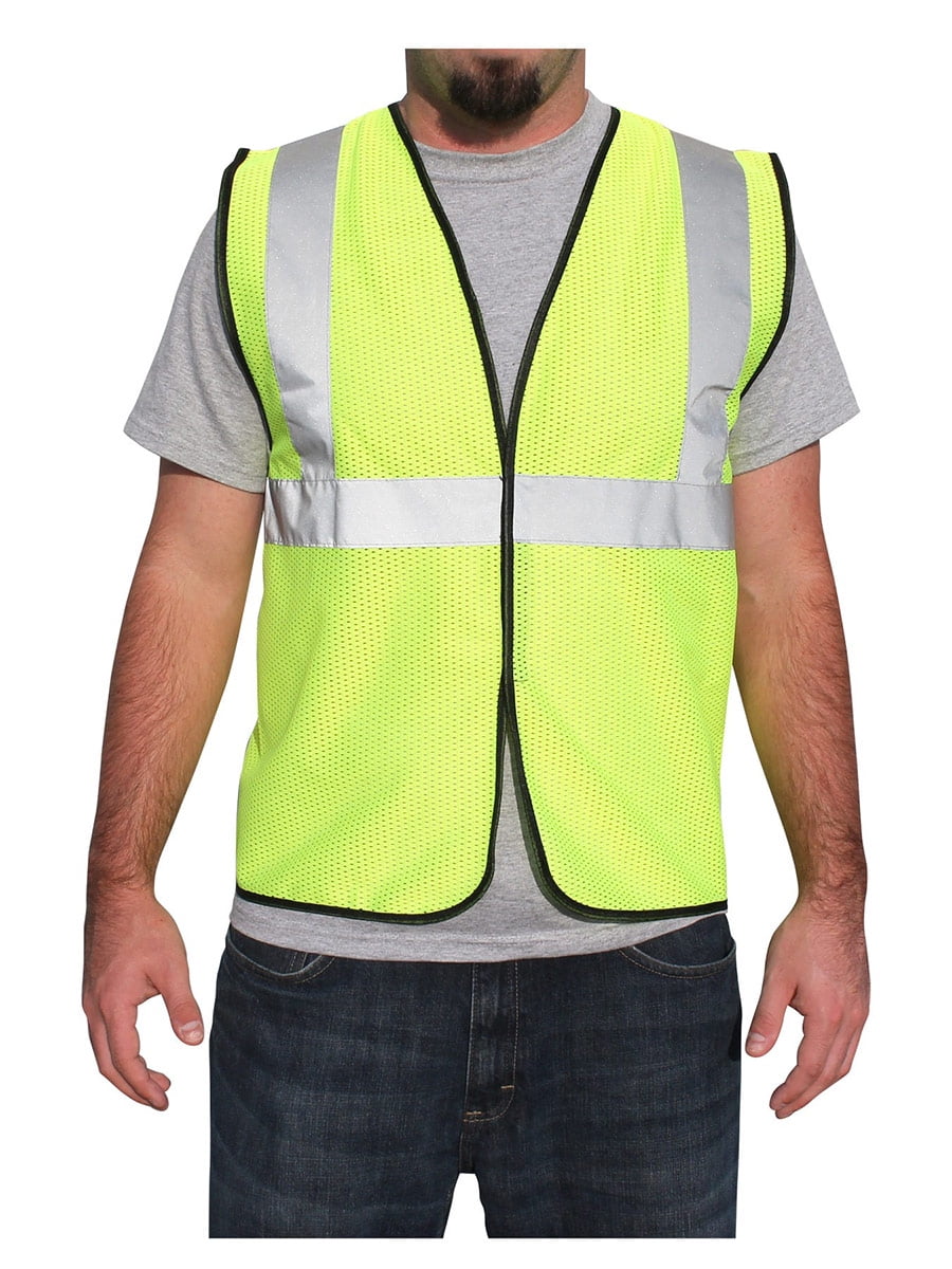 Rugged Blue ANSI Class 2 Economy Mesh Safety Vest Hi-Vis Yellow S-M ...
