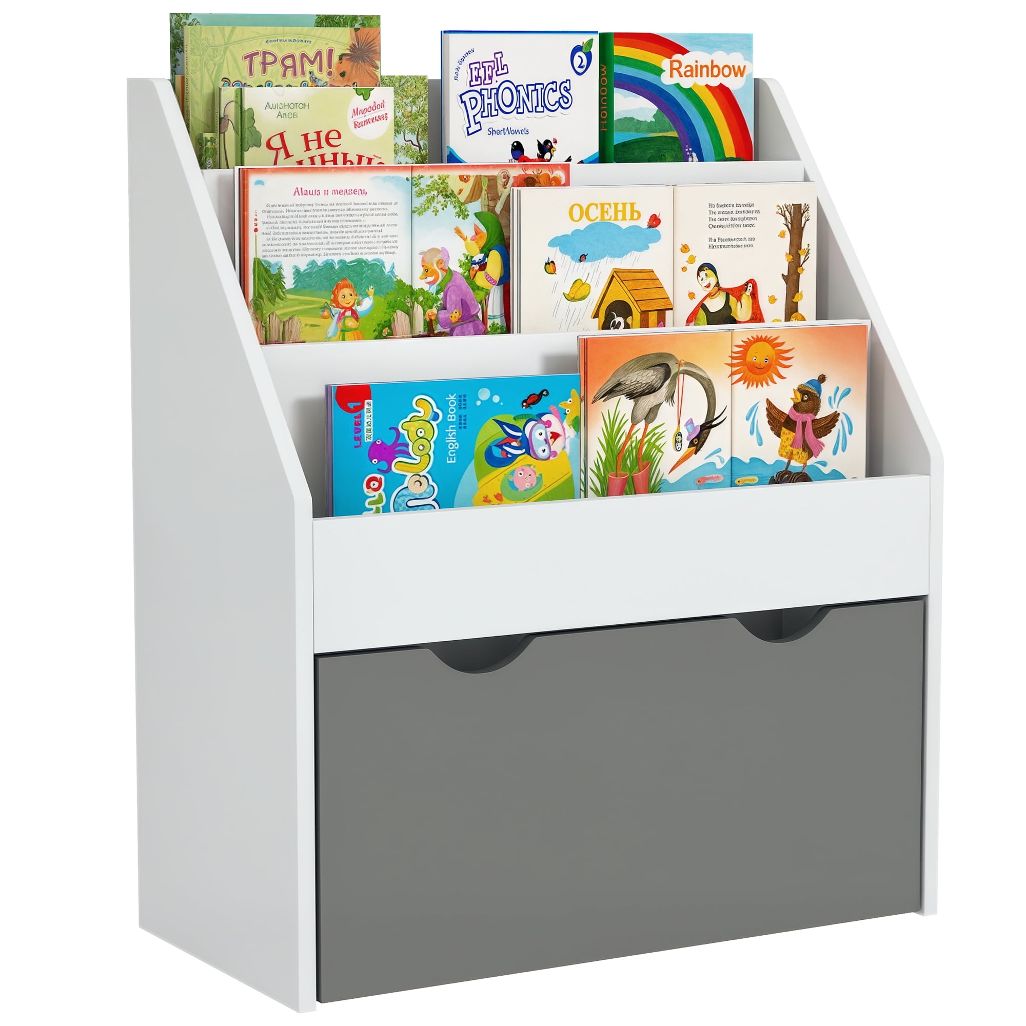 Click here for Qaba Kids Bookshelf With 3 Tier Display Shelves  D... prices