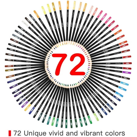 Professional Colored Pencils Set of 72 Color Pencils with Zipper Case ...