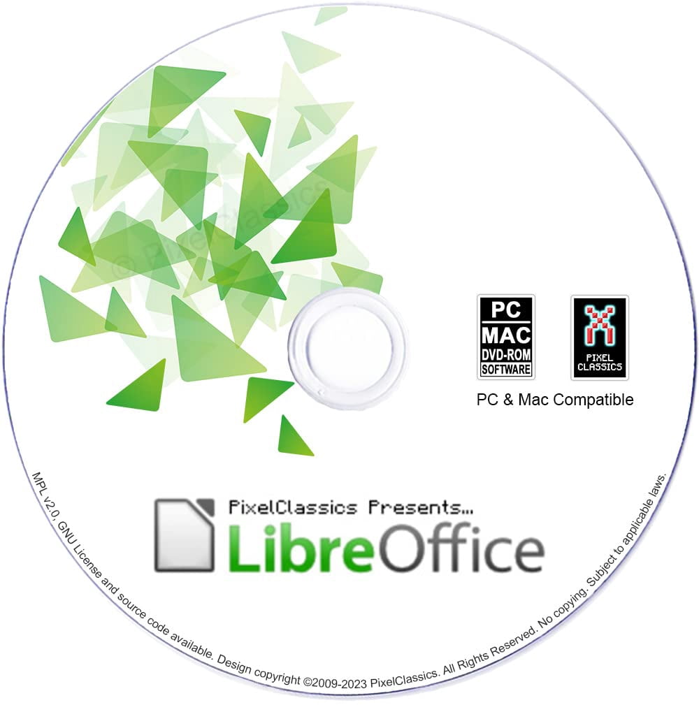 Suite de Oficina PixelClassics LibreOffice 2026 Disco CD Windows Mac ...