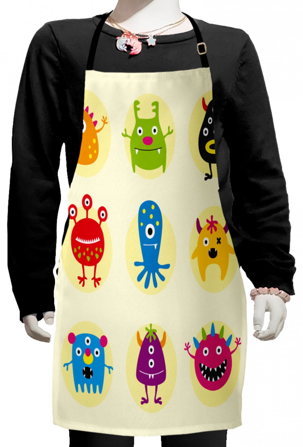 Alien Kids Apron, Colorful Monsters Extraterrestrial Beings ...