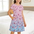 Angala Girls Dresses A Line Dresses Short Sleeve Crew Neck Cartoon ...