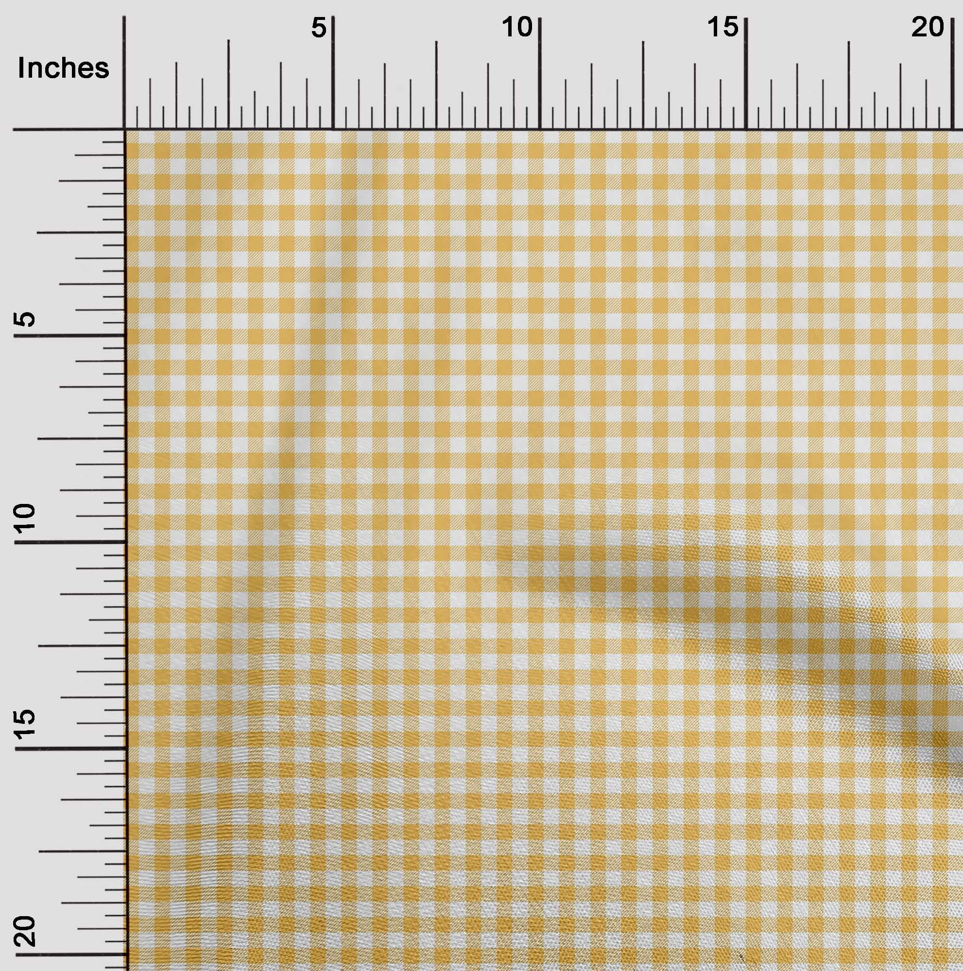oneOone Cotton Silk Fabric Gingham Check Print Fabric By The Yard 42 ...