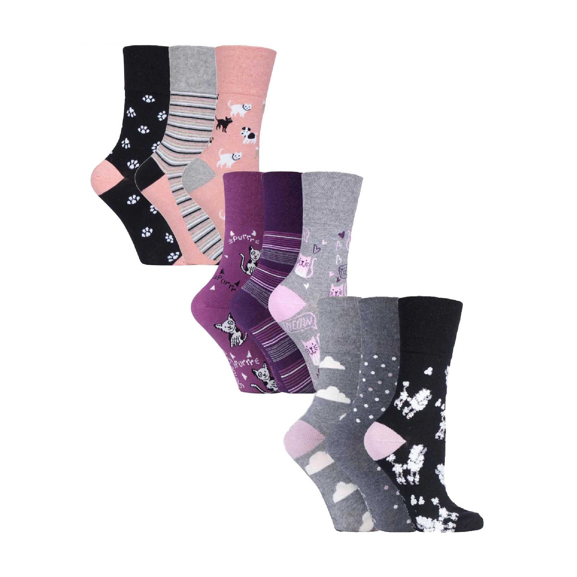 Click here for Gentle Grip - 9 Pairs Ladies Cotton Soft Top Patte... prices