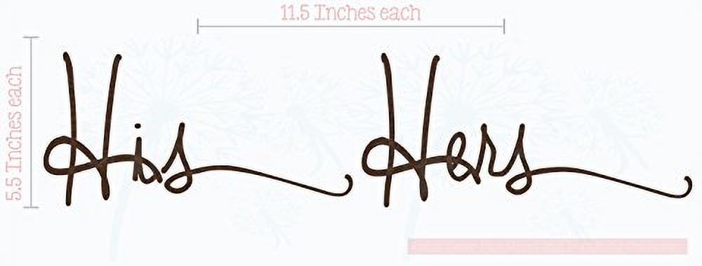 Master Bathroom Décor His Hers Lettering Bedroom Wall Decals Chocolate ...