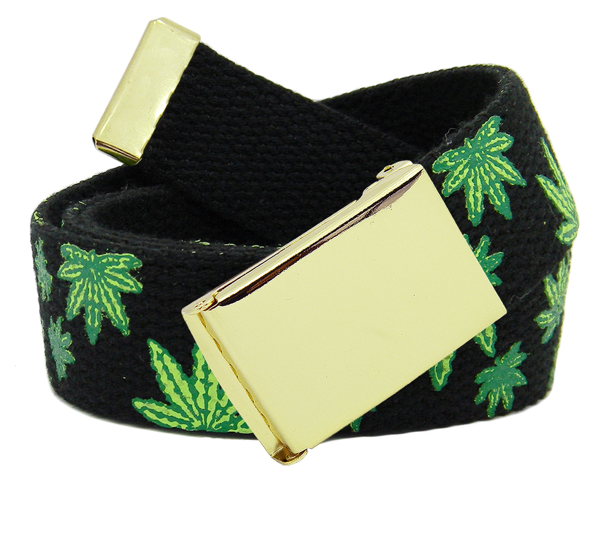Men's Gold Military Flip Top Belt Buckle with Canvas Web Belt Small ...