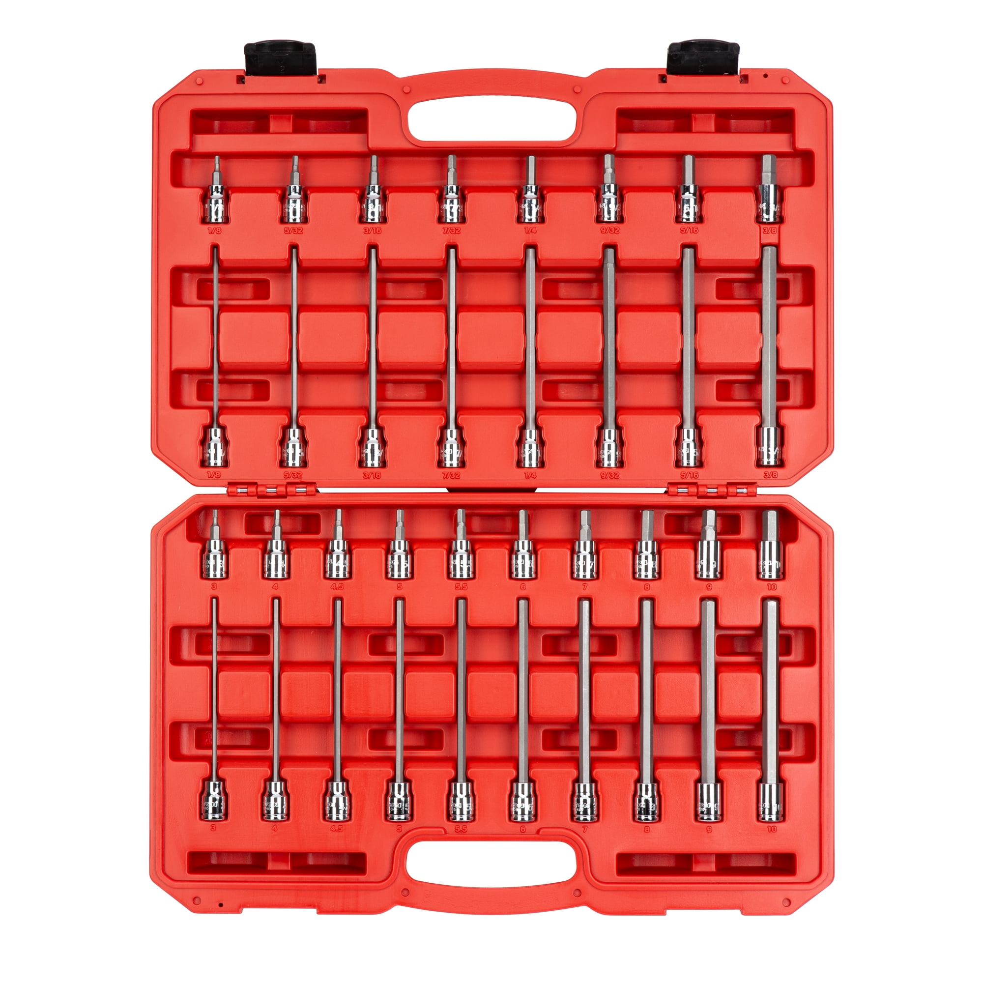 TEKTON 3/8 Inch Drive Hex Bit Socket Set, 36-Piece (1/8-3/8 in., 3-10 ...