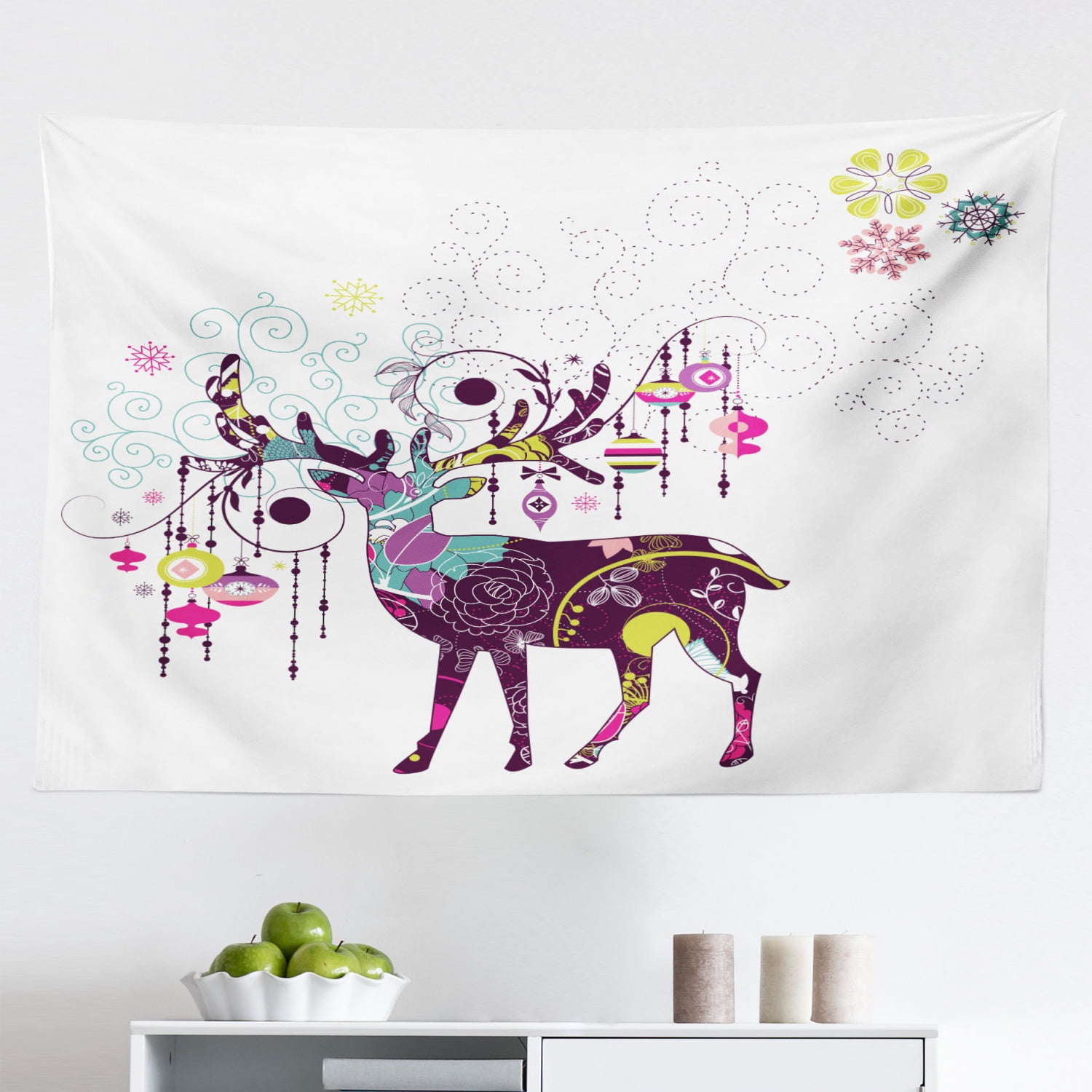 Grey Plaid Tapestry, Traditional Houndstooth Checkered Pattern Orderly ...