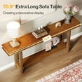 Tribesigns 71 inch Extra Long Console Table, 2 Tier Wood Sofa Table for ...