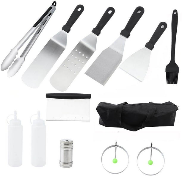 pitrice 17pcs Griddle Tool Kit Heavy Duty Stainless Steel Griddle ...