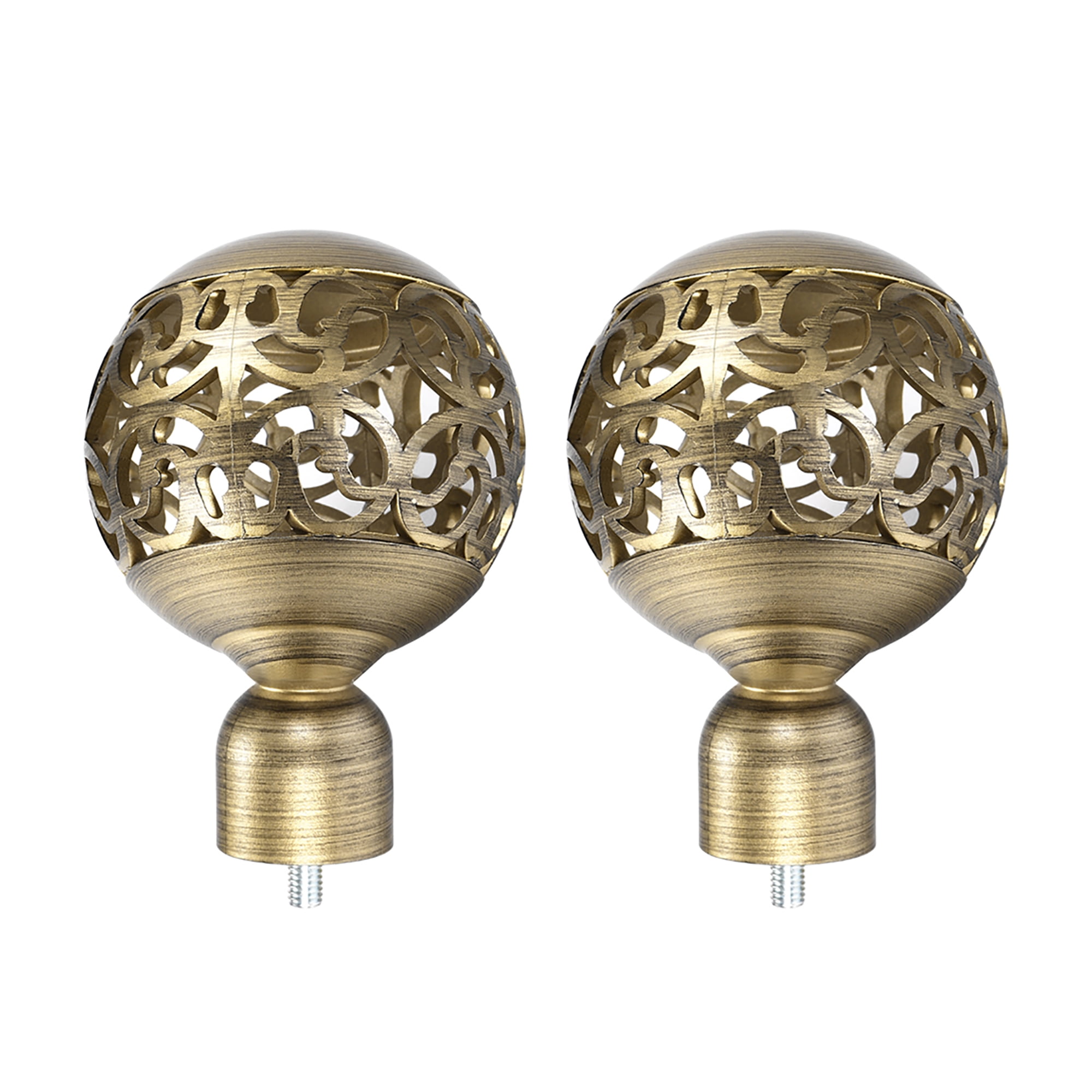 Uxcell 94x61mm Curtain Rod Finials Plastic Golden 2Pack - Walmart.com