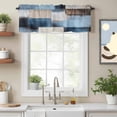 Abstract Color Stitching Valances for Windows, Blue Brown Graffiti ...