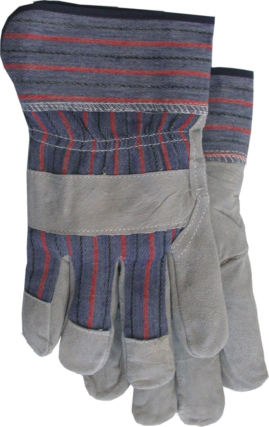 Boss Gloves 4093 Large Gray & Blue Economy Split Leather Palm Gloves ...