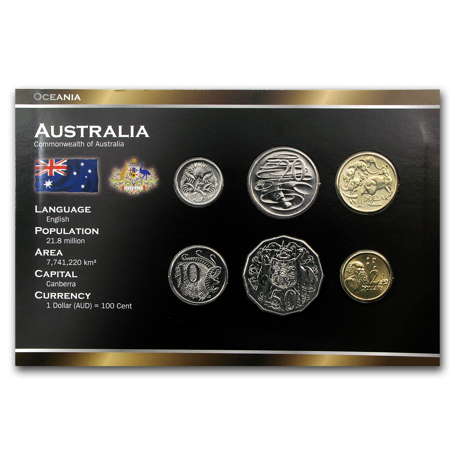 Australia 6-Coin Set 5 Cents - 2 Dollars BU - Walmart.com