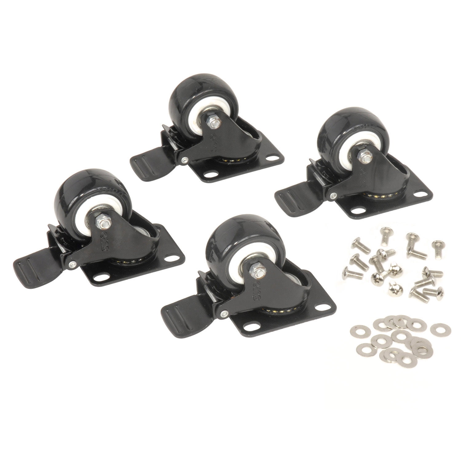 2" Swivel Locking Caster Kit, For Global Industrial Network Data Rack ...