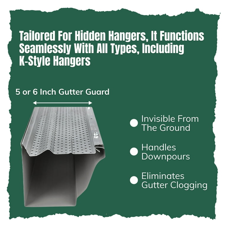 Downspout Filter Aluminum Gutter Guard 5 Inch X 50 Feet Roll, Aluminum ...