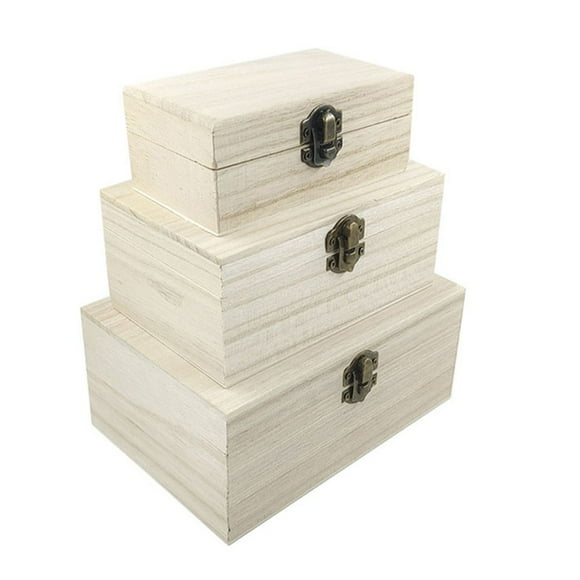 Wooden Box Hinged Lid