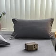 Dark Grey Dark Grey Brushed Microfiber Standard Pillowcase Non Slip ...