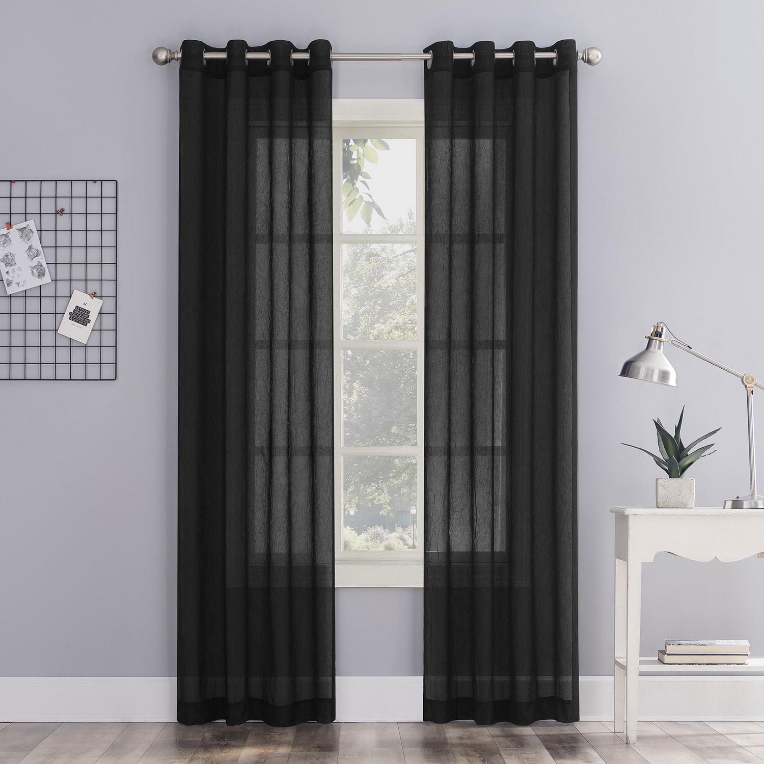 Click here for Mainstays Crushed Voile Window Curtains Panel Pair... prices