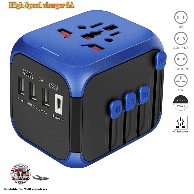 SZROBOY Travel Adapter,Universal Travel Adapter,All-in-one International USB Travel Adapter with ...