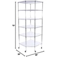 6-Tier NSF Corner Shelving/w Wheels, 28" D x 28" W x 72" H Heavy Duty ...