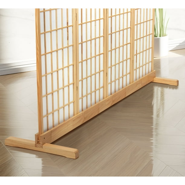 Room Divider Stand Natural 4 Panel - Walmart.com