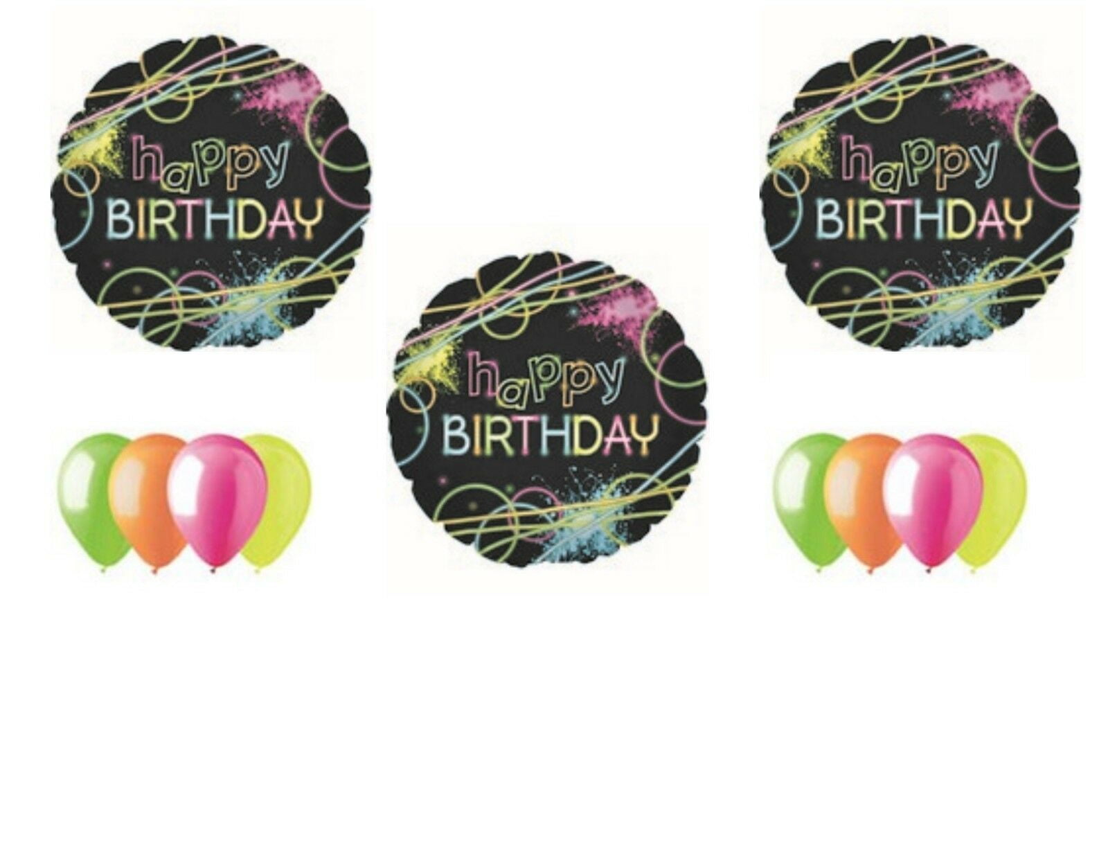 Neon Laser Tag Glowsticks Birthday Party Balloons Decoration Supplies ...
