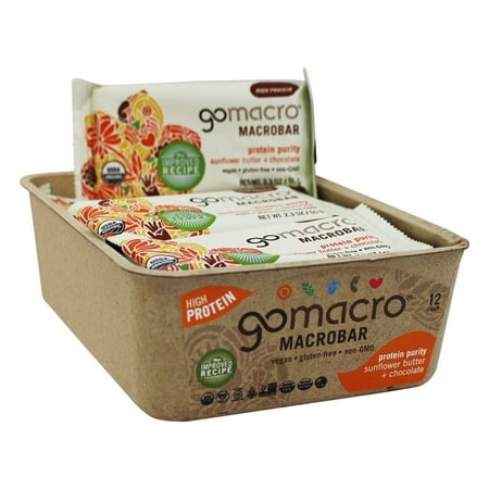 GoMacro - Organic MacroBar Protein Purity Bars Box Sunflower Butter ...