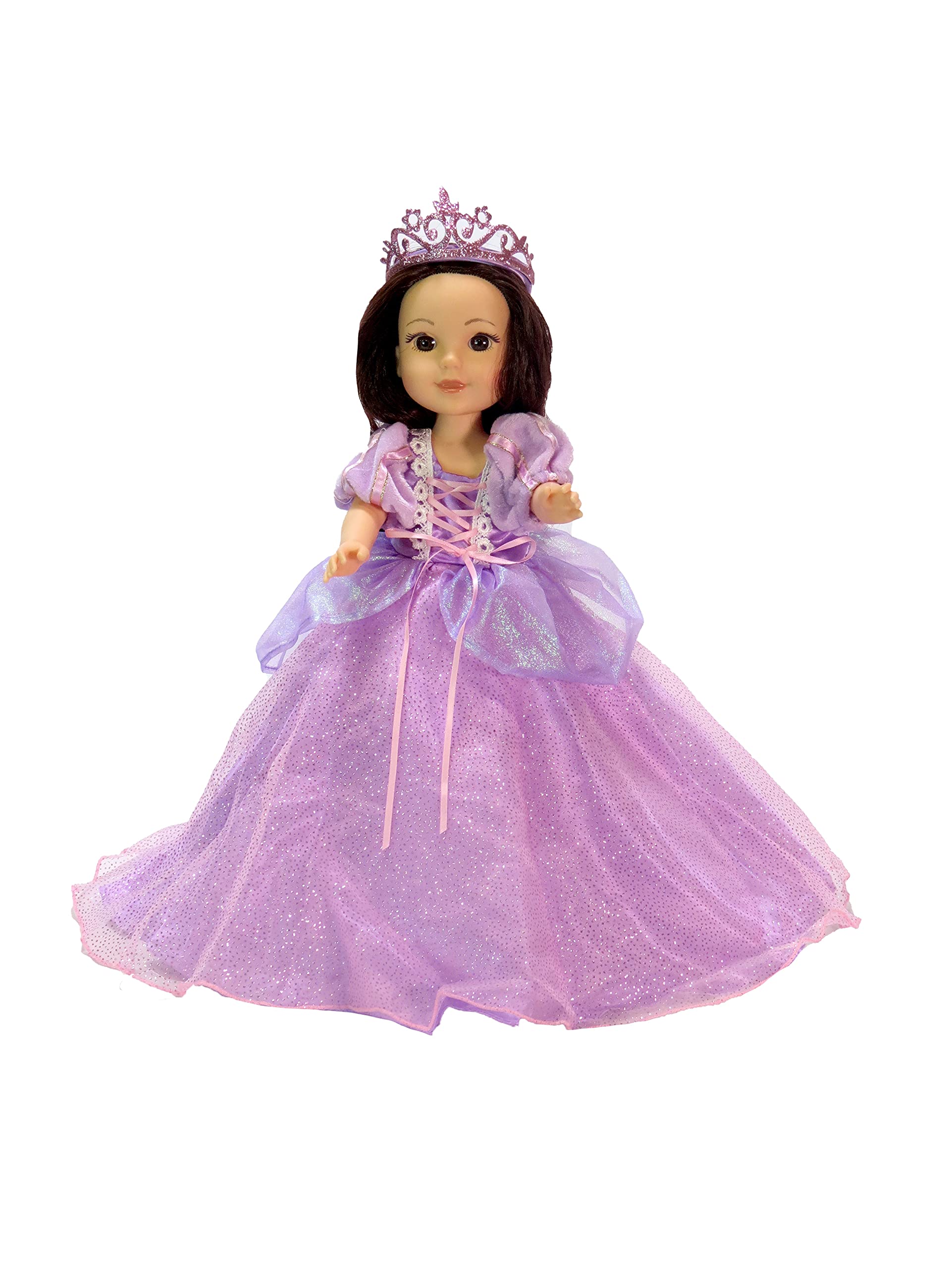 American Fashion World Purple Princess Dress with Tiara Made for 14 ...