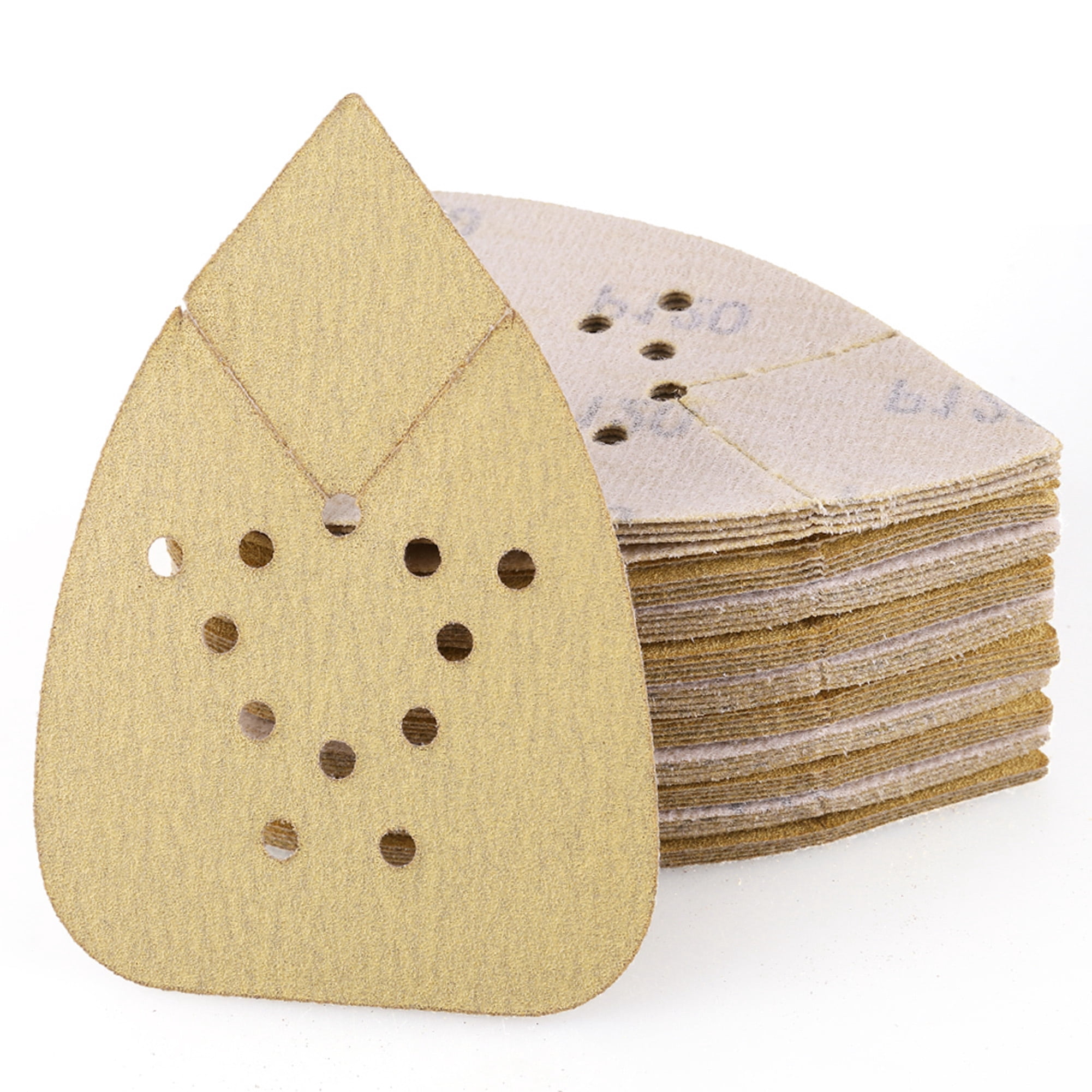 50PCS Sanding Sheets 120 Grit Hook and Loop Sandpaper ,12 Holes Mouse ...