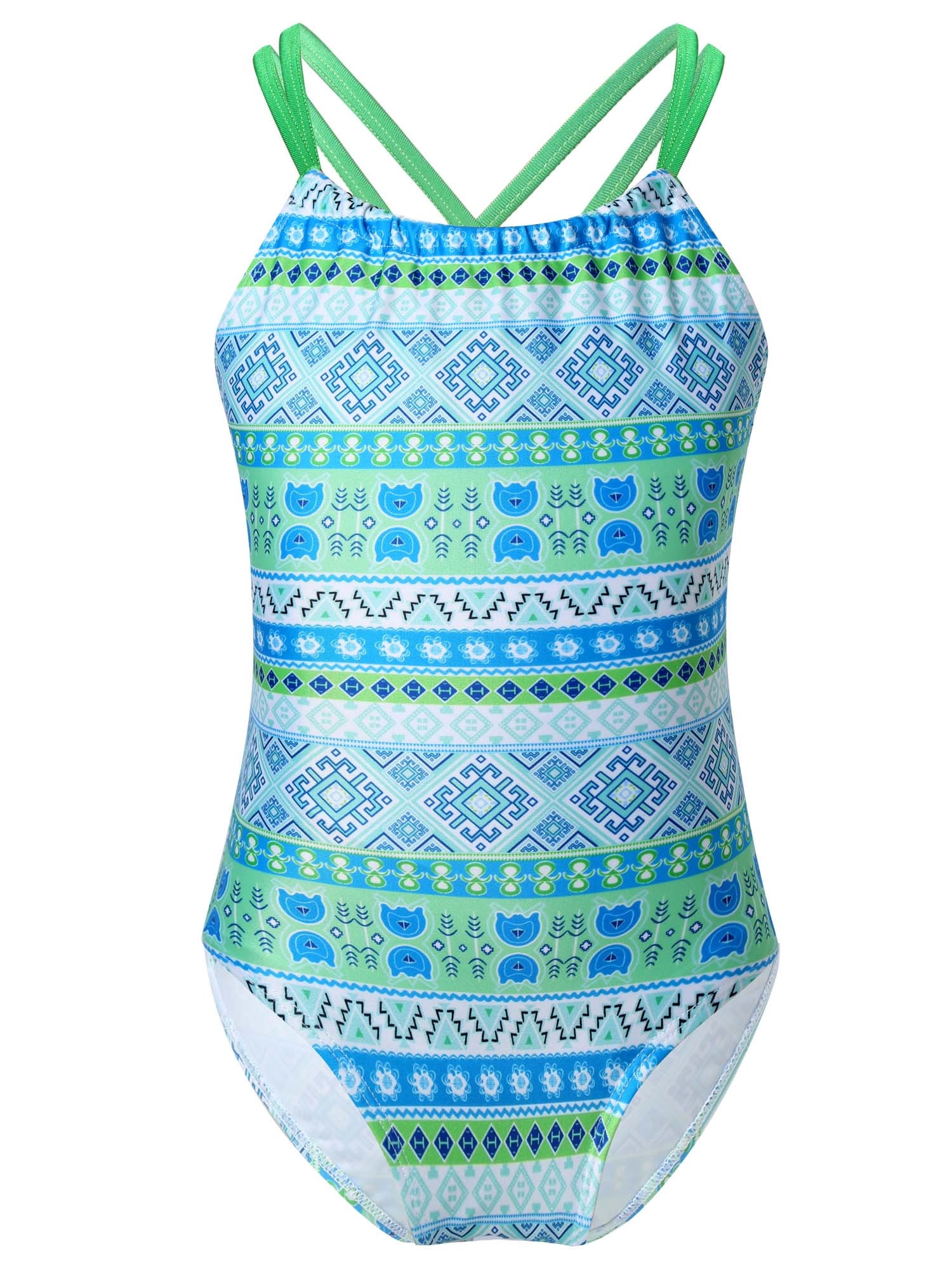 iEFiEL Girl's One-Piece Spaghetti Shoulder Straps Bohemian Beach ...