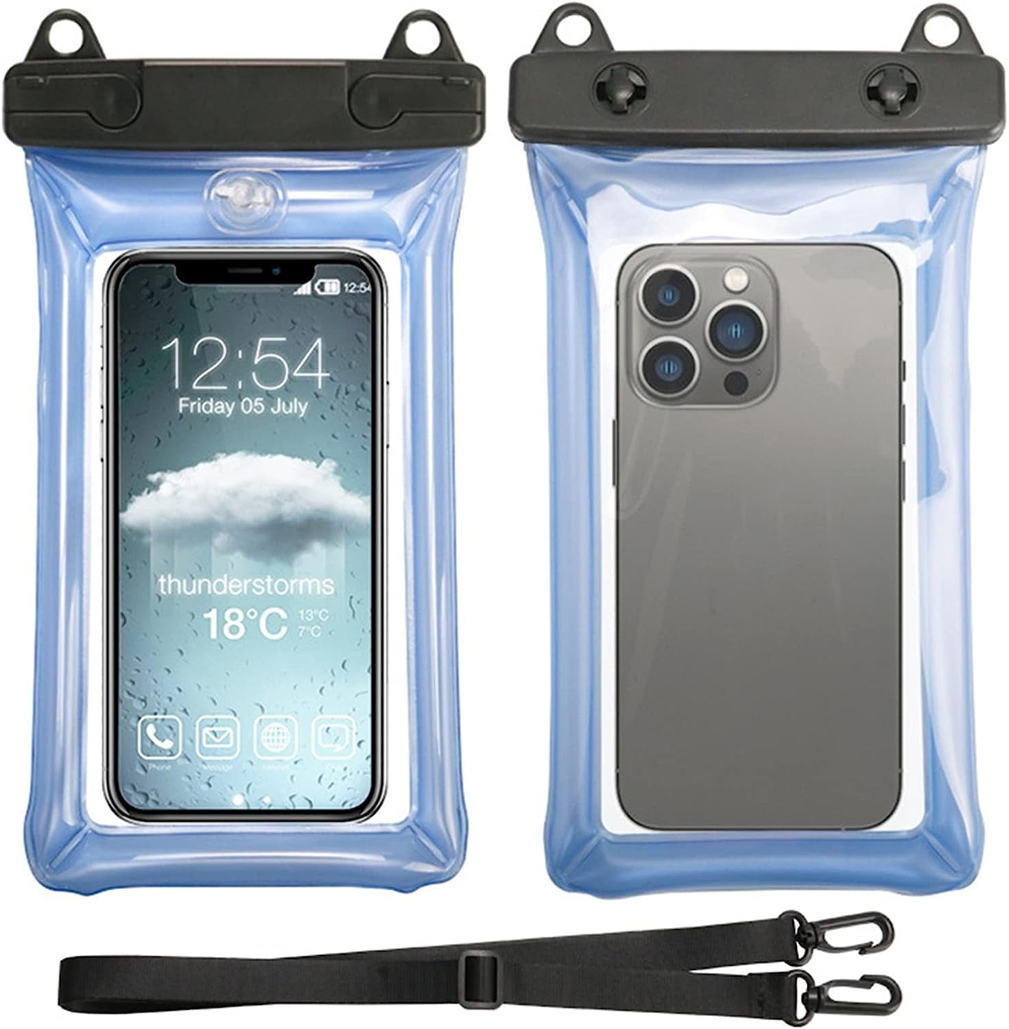 7.5-inch large capacity airbag floating waterproof phone pouch -2 Pack ...