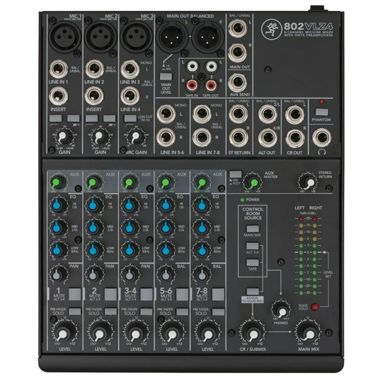 Mackie 802VLZ4 8-channel Compact Analog Low-Noise Mixer w/ 3 Mackie 802VLZ4 8-channel Compact Analog Low-Noise Mixer w/ 3