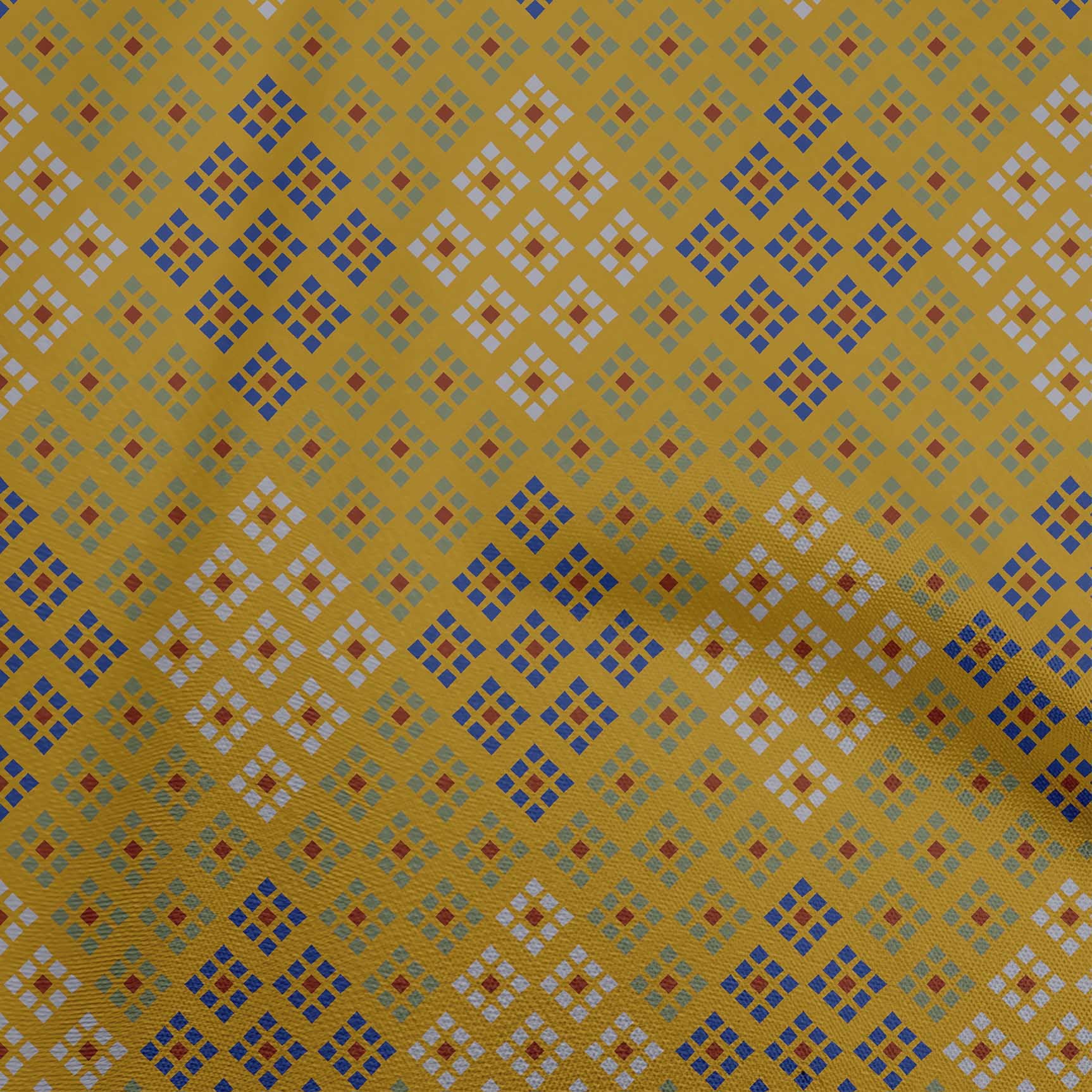 oneOone Velvet Dark Mustard Fabric Argyle Fabric For Sewing Printed ...